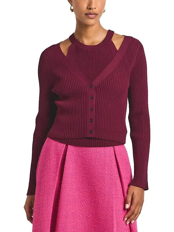 Derek Lam 10 Crosby Lonnie Cardigan - Bordeaux
