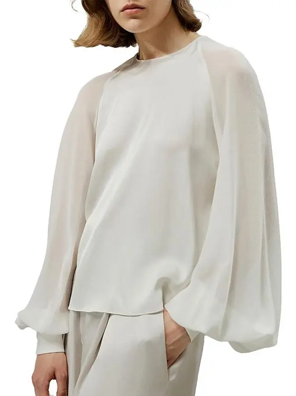 Lilysilk Silk Blouse With Raglan Sleeves - Natural White