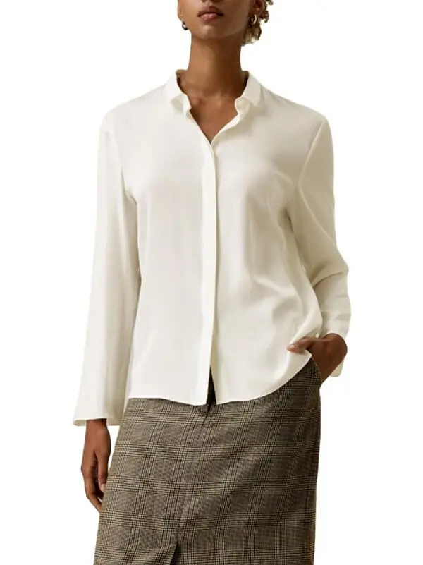 Lilysilk Classic Collar Silk Shirt - Natural White