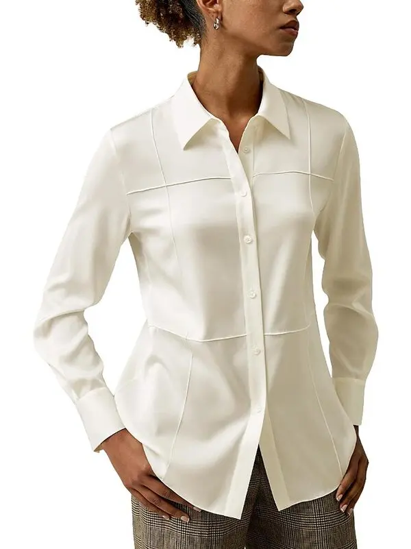 Lilysilk Sprezzatura Silk Blouse - Natural White