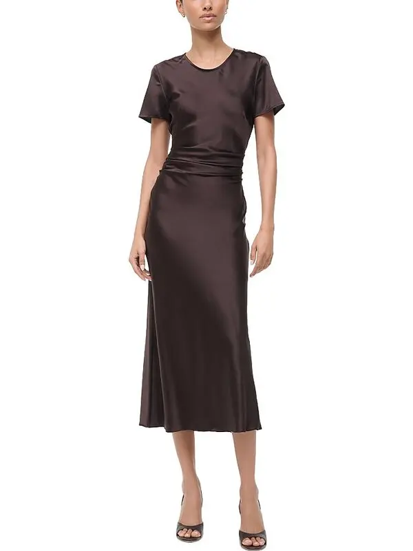Staud Marcel Silk Blend Sheath Dress - Earth