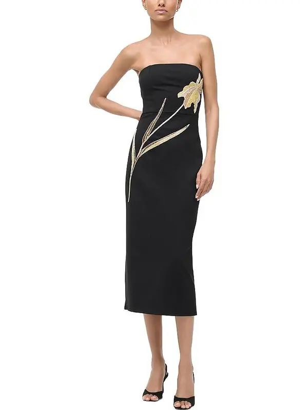 Staud Brooke Embroidered Dress - Night Iris