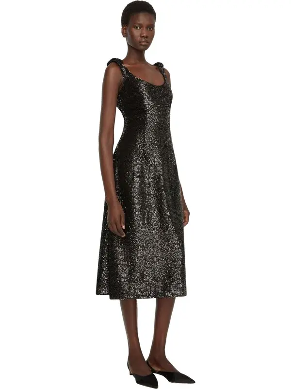 EMILIA WICKSTEAD Tippini Textured Sequin Dress - Black