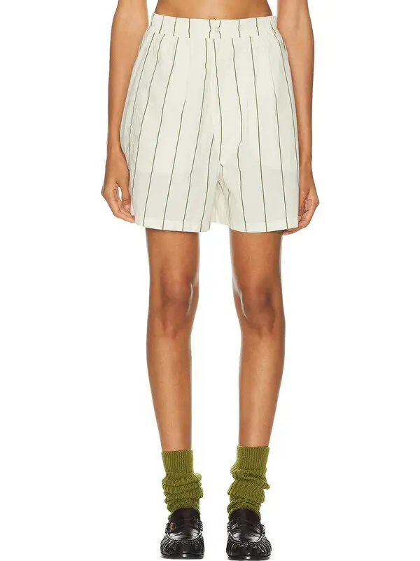 BODE Celery Stripe Boxer Short - Green & Cream