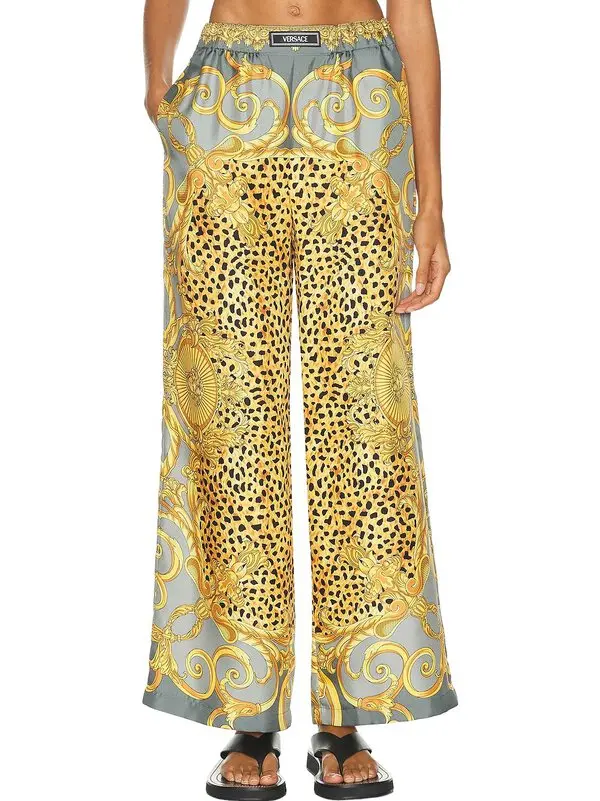 Versace Wide Leg Pant - Light Grey & Elephant Grey