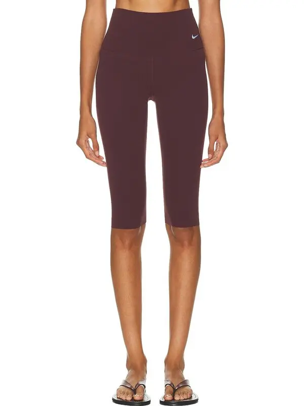 Nike Gentle Support High Waisted Capri Legging - Burgundy Crush & Black