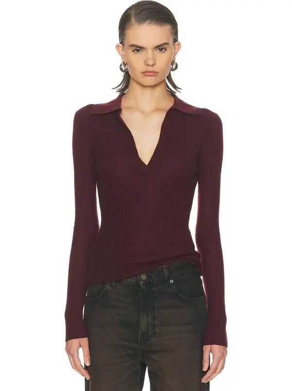 Citizens Of Humanity Simone Polo Sweater - Burgundy