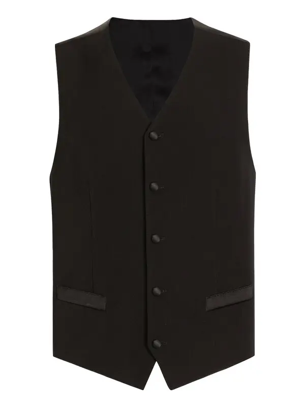 Dolce & Gabbana Wool And Silk Vest - Black