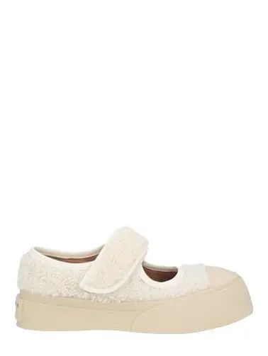 Marni Leather Mary Jane Flatform Pumps - Off White