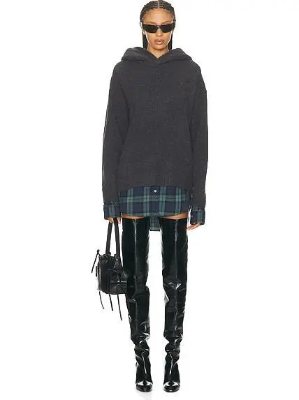 Acne Studios Krisp Cotton Flannel Hoodie - Graphite