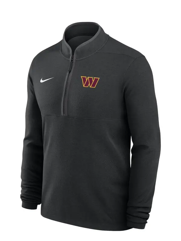 Nike Washington Commanders Logo Victory Dri-fit Nfl 1/2-zip Long-sleeve Top - Black