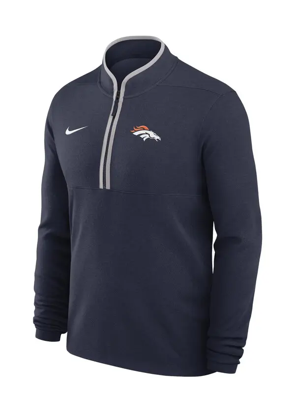 Nike Denver Broncos Logo Victory Dri-fit Nfl 1/2-zip Long-sleeve Top - Blue