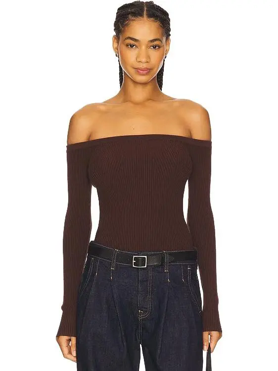 House Of Harlow 1960 X Colette Bodysuit - Chocolate Brown