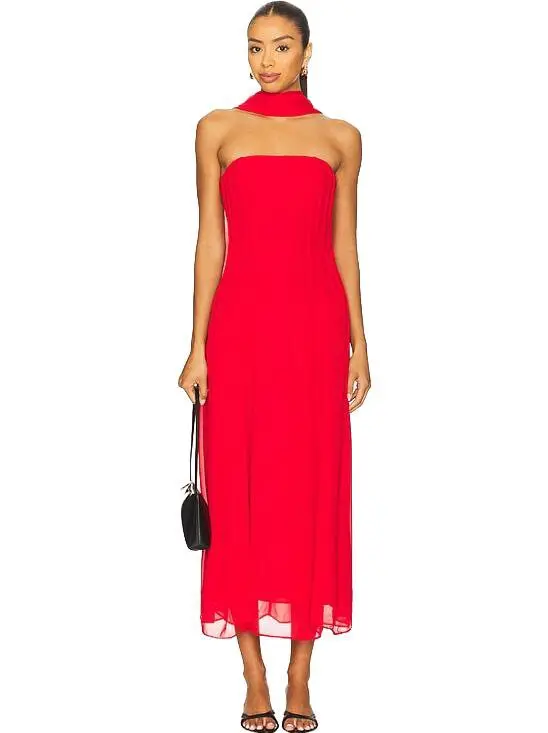 House Of Harlow 1960 X Nikki Midi Dress - Red