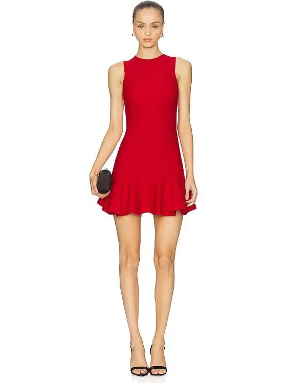 Fleur Du Mal Dropped Waist Knit Corset Dress - Rouge