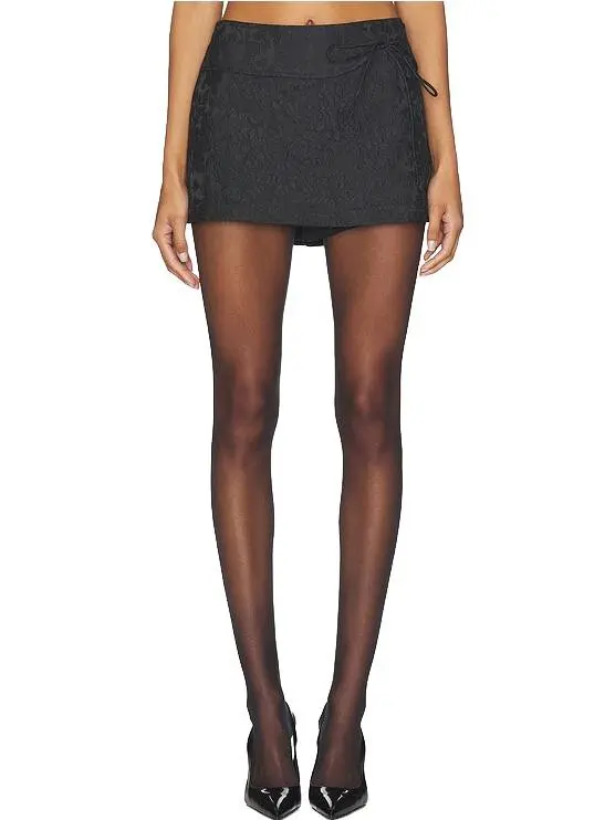 Amanda Uprichard Mila Jacquard Skort - Black
