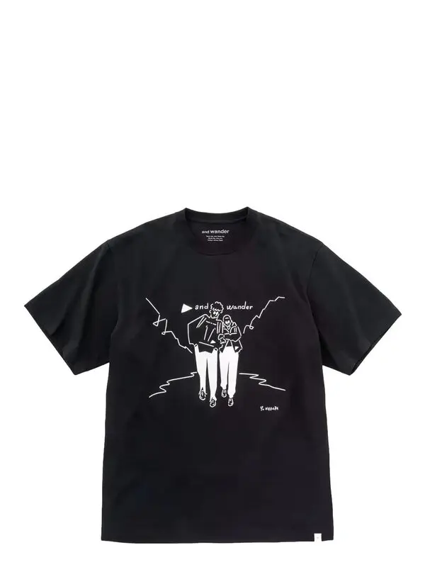 AND WANDER Yu Nagaba T-shirt - Black
