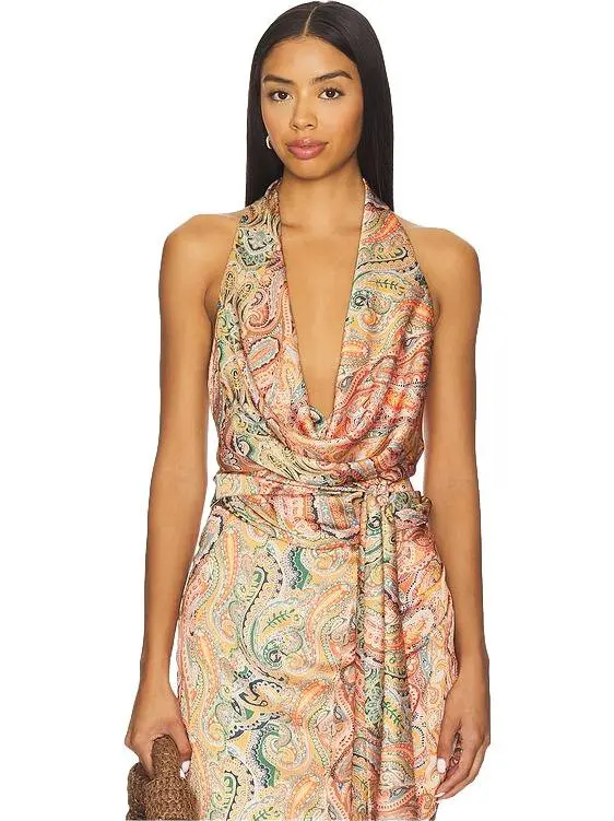 NOOKIE Solana Halter Top - Paisley Print