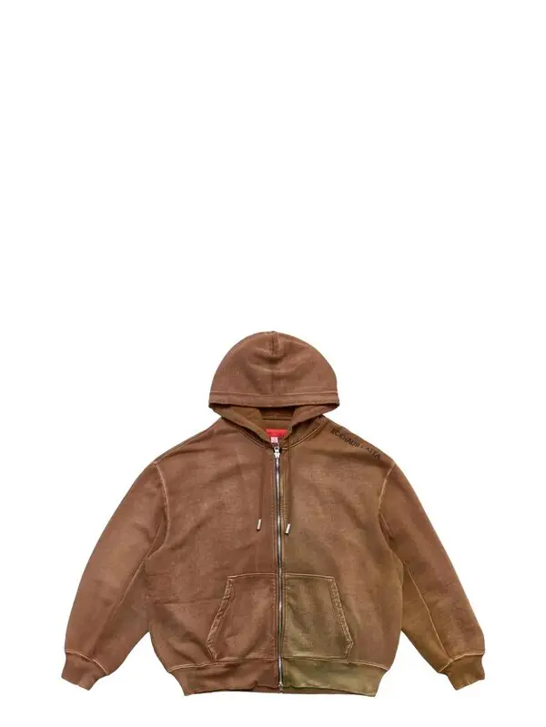 Eckhaus Latta Bison Zip-front Hoodie - Brown