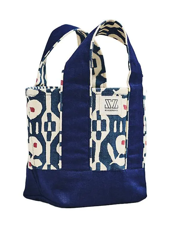 SZ BLOCKPRINTS Mae Mi Canvas Tote - Folk Print