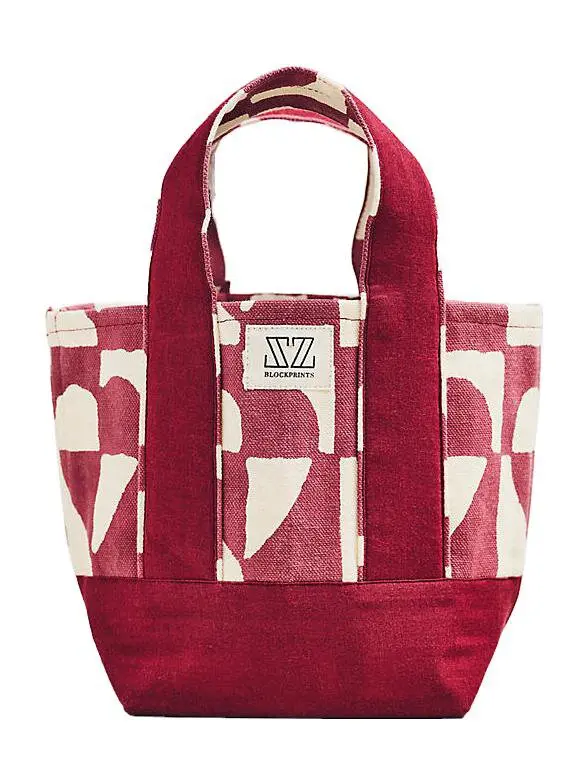 SZ BLOCKPRINTS Mae Mi Canvas Tote - Heart Cookie