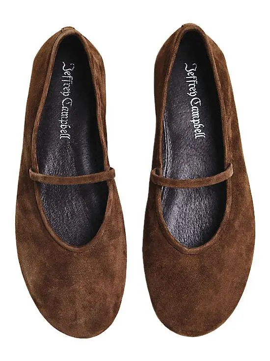 Jeffrey Campbell Dancera Suede Ballet Flats - Brown Suede