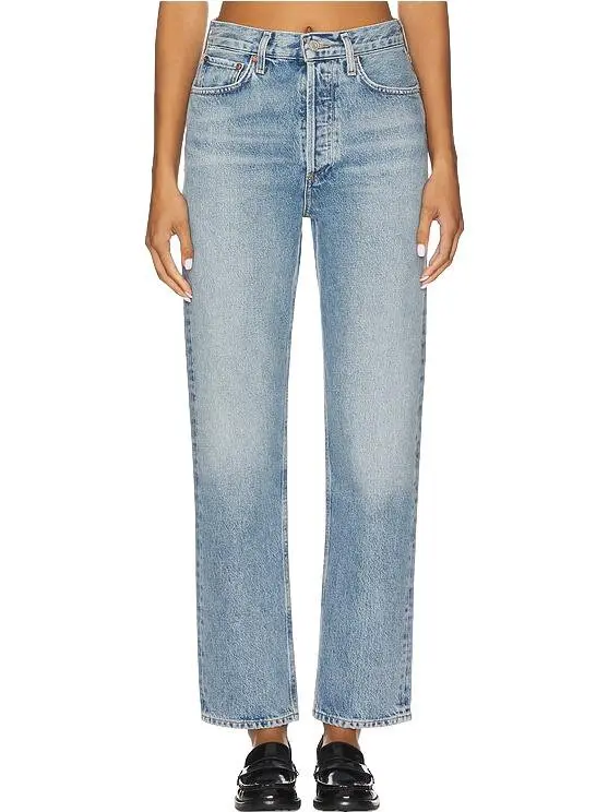 AGOLDE 90s Pinch Waist High Rise Straight Jeans - Blue