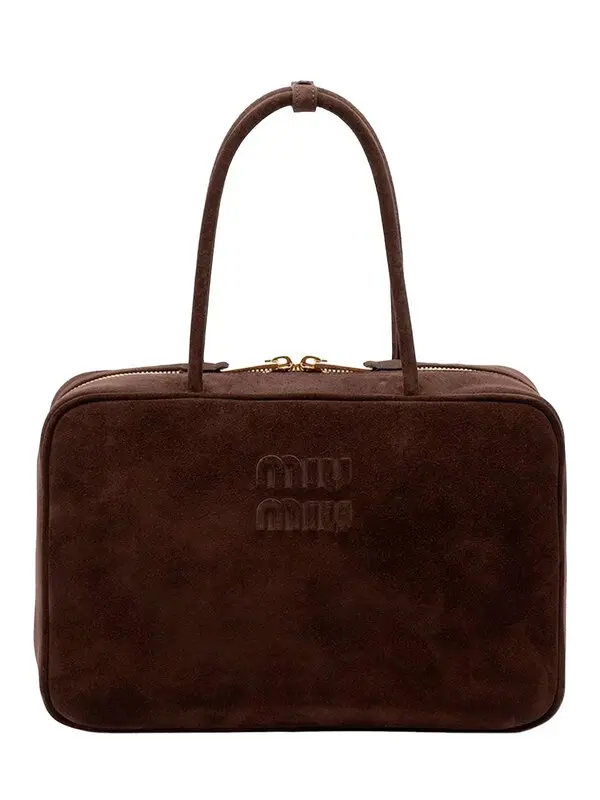 Miu Miu Beau Suede Handbag - Brown