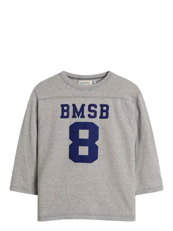 BEAMS 3/4 Sleeve Football T-shirt - Grey