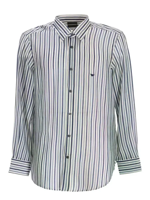 Emporio Armani Striped Long-sleeve Shirt - White