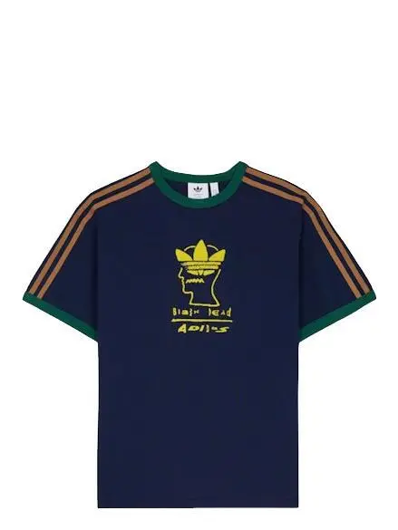 BRAIN DEAD X Adidas Logo Lockup T-shirt - Navy Blue
