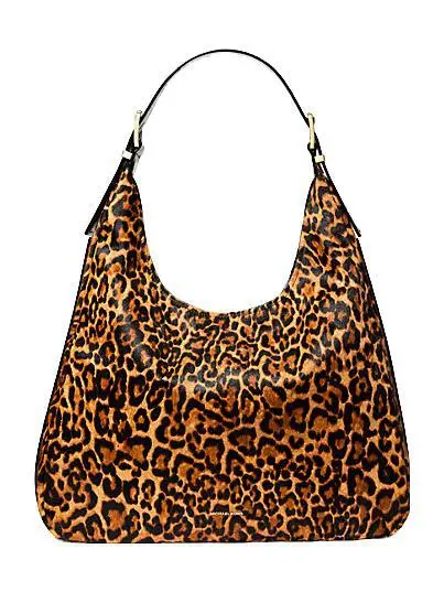 Michael Kors Nolita Large Leopard Print Calf Hair Hobo - Yellow