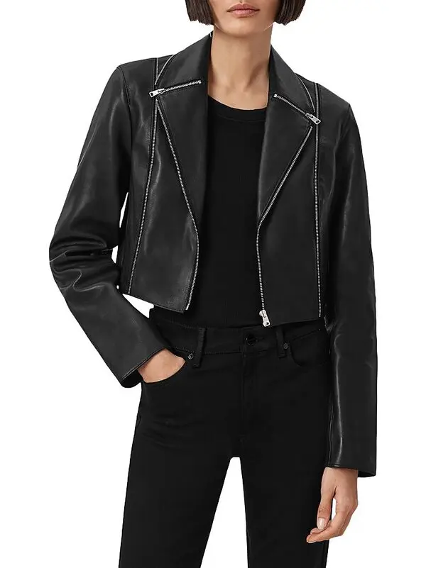 ALLSAINTS Landers Leather Biker Jacket - Black