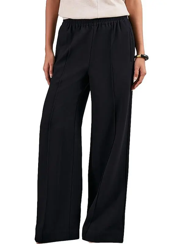 REISS High Rise Wide Leg Pants - Navy