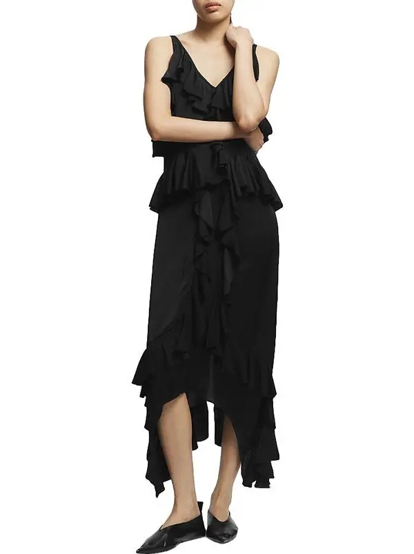 SAINT ART Gavin Ruffled Dress - Black