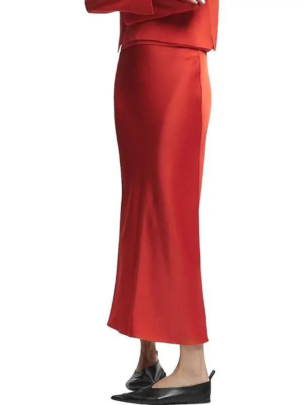 SAINT ART Talia Charmeuse Maxi Skirt - Grenadine