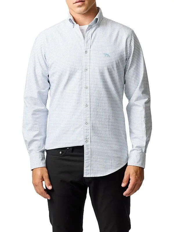 Rodd & Gunn Slim Fit Gunn Check Oxford 5 Long Sleeve Shirt - Dusk Blue