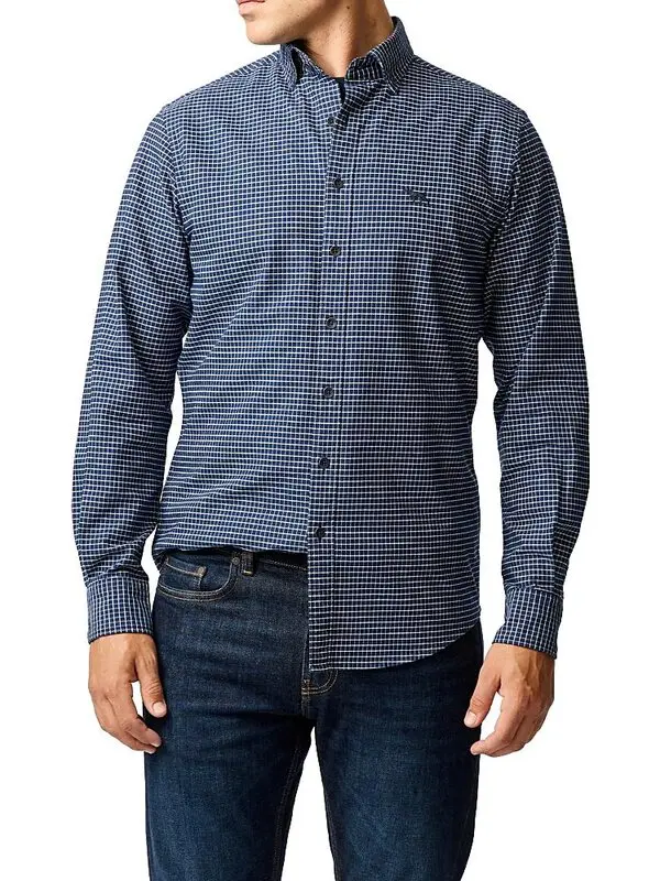 Rodd & Gunn Slim Fit Gunn Check Oxford 5 Long Sleeve Shirt - Midnight
