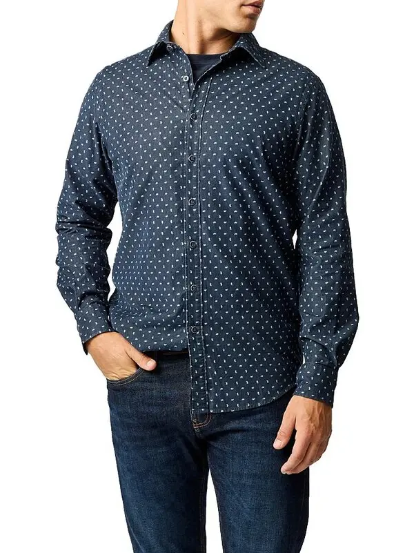 Rodd & Gunn Harrington Long Sleeve Sports Fit Shirt - Blueberry
