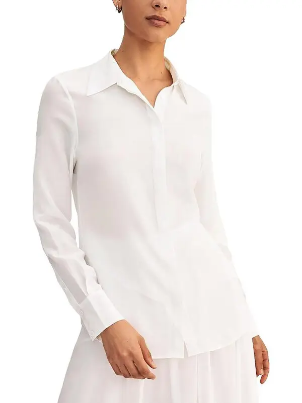 Lilysilk Classic Comfort Silk Shirt - Natural White
