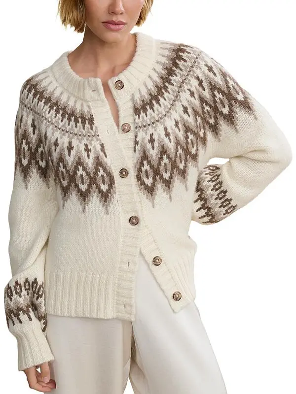 Jenni Kayne Thatcher Crewneck Cardigan - Ivory