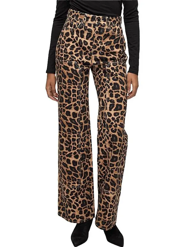 Veronica Beard Taylor High-rise Wide-leg Jeans - Washed Leopard
