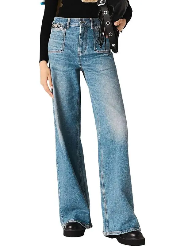 Maje High-rise Wide Leg Jeans - Blue