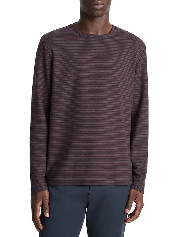Vince Long Sleeve Pima Crewneck Tee - Coastal/port
