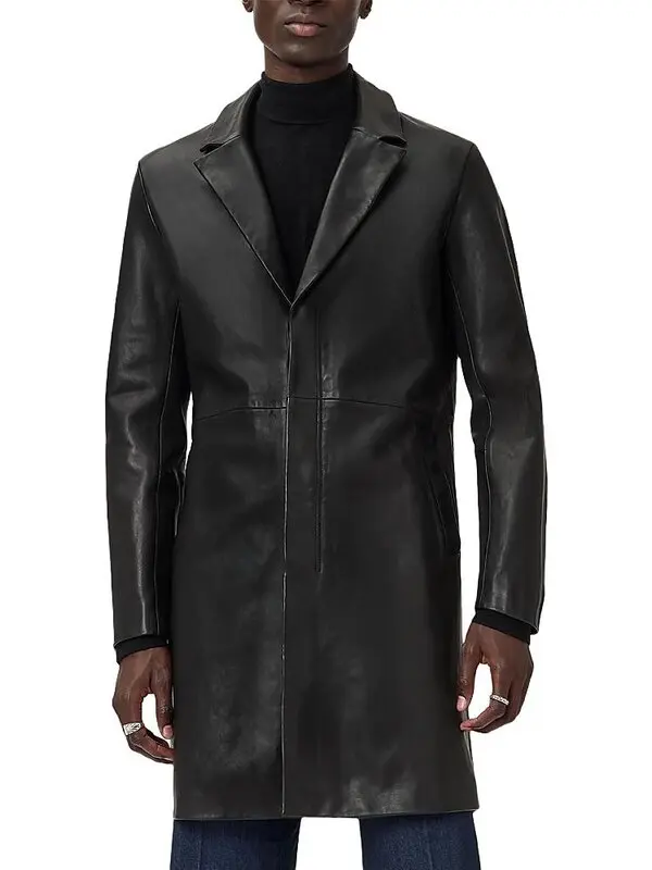 John Varvatos Tyler Leather Coat - Black