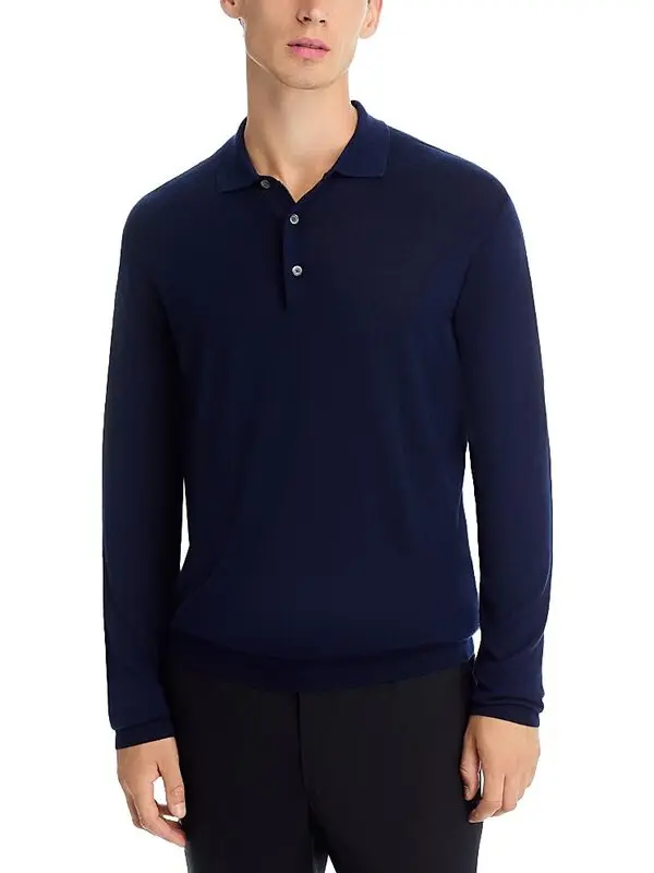 Peter Millar Crown Crafted Dorset Merino Wool Sweater Polo Shirt - Navy