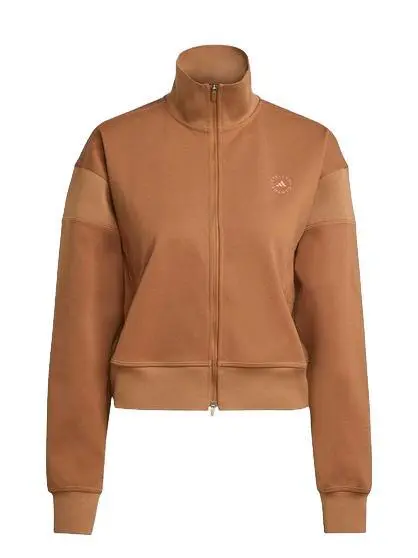 Adidas By Stella McCartney Logo Funnel-neck Full-zip Sweatshirt - Brown