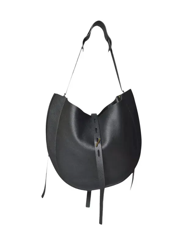 MINOBOSSI Half-moon Leather Shoulder Bag - Black
