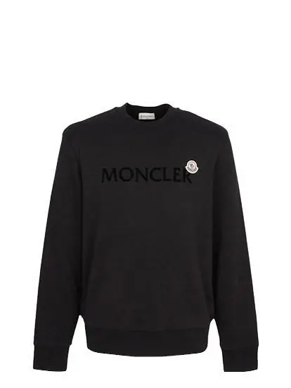 Moncler Flocked Logo Sweatshirt - Black