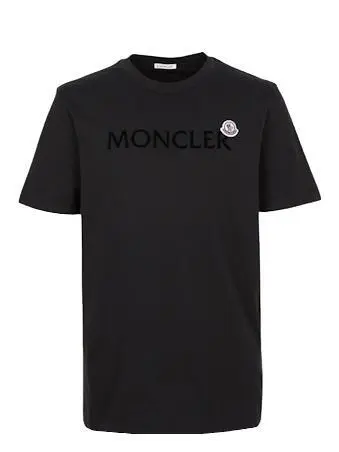 Moncler Flocked Logo T-shirt - Black